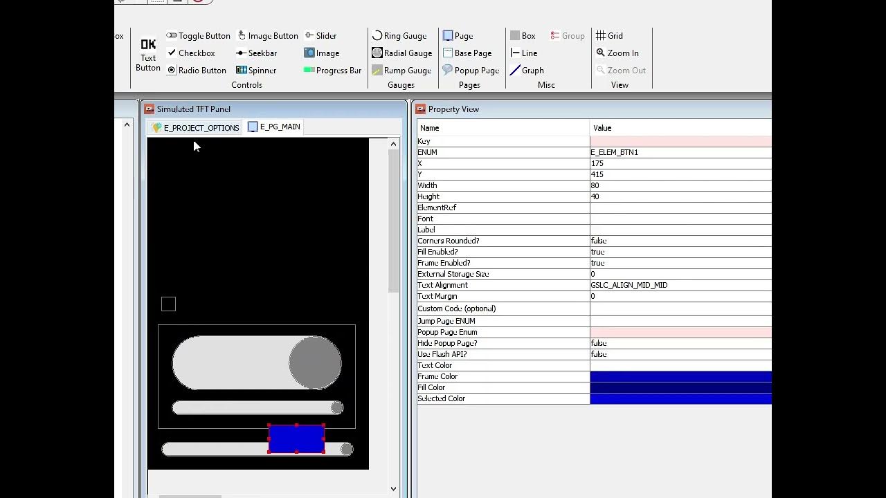 GUIslice Builder - resize by mouse - YouTube