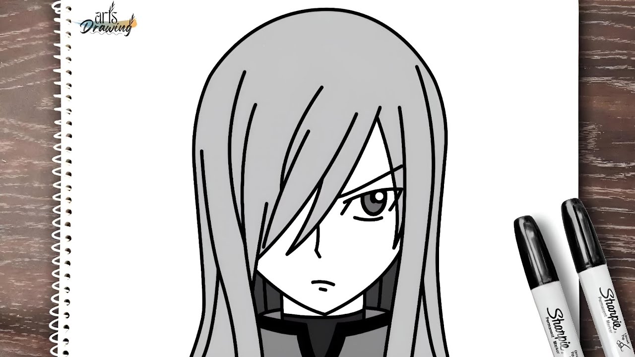 How to draw Erza Scarlet from Fairy Tail step by step - YouTube