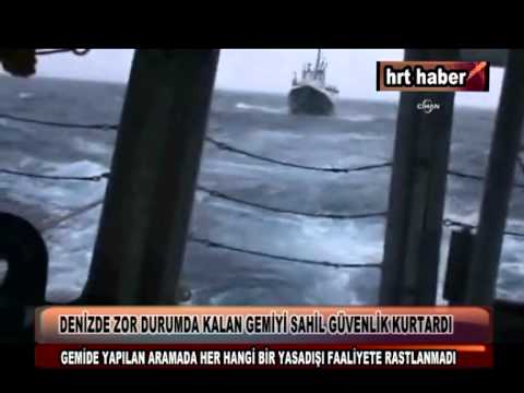 DENİZDE ZOR DURUMDA KALAN GEMİYİ SAHİL GÜVENLİK KURTARDI