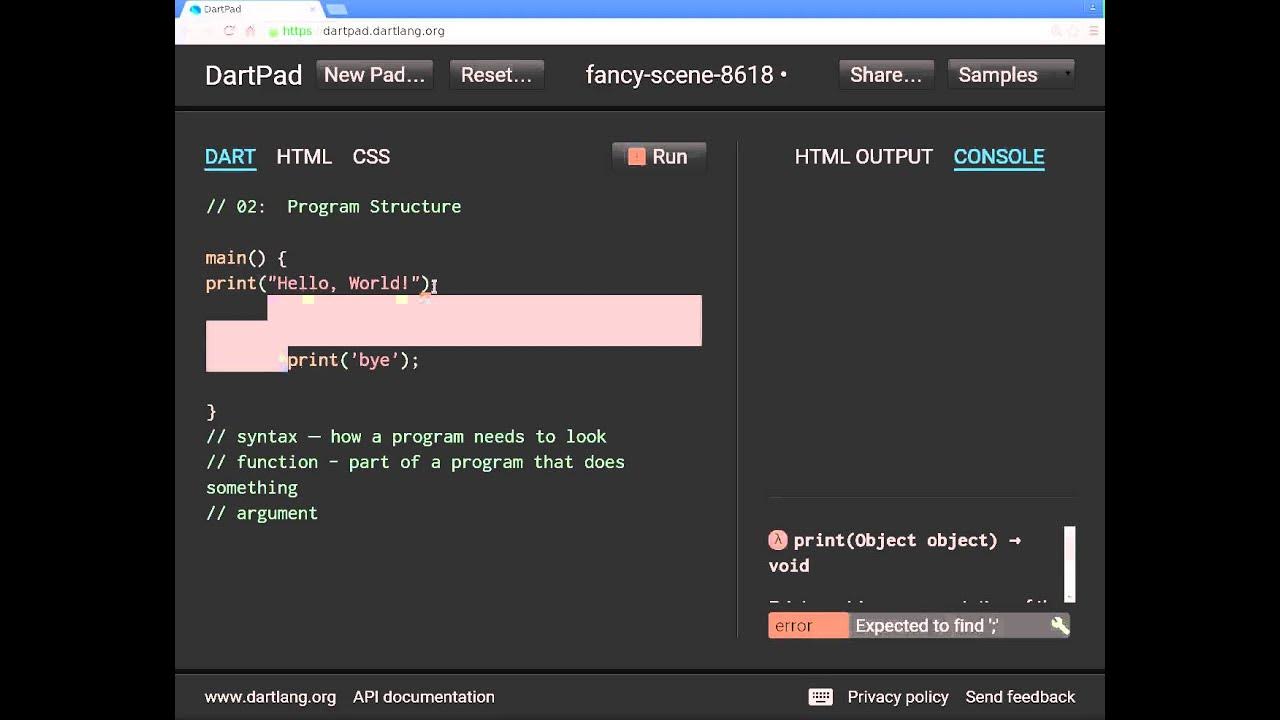 Dart Computer Programming for Beginners: 02 Program Structure - YouTube