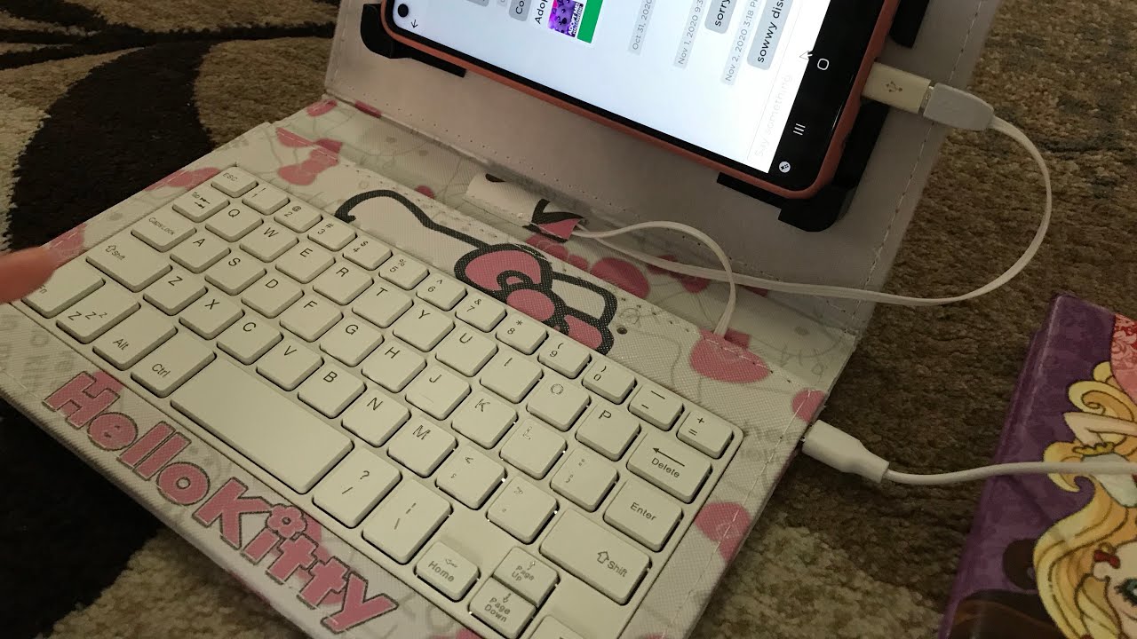 Cute Hello Kitty Type C Port PU Leather Keyboard & Mouse | Roblox play ...