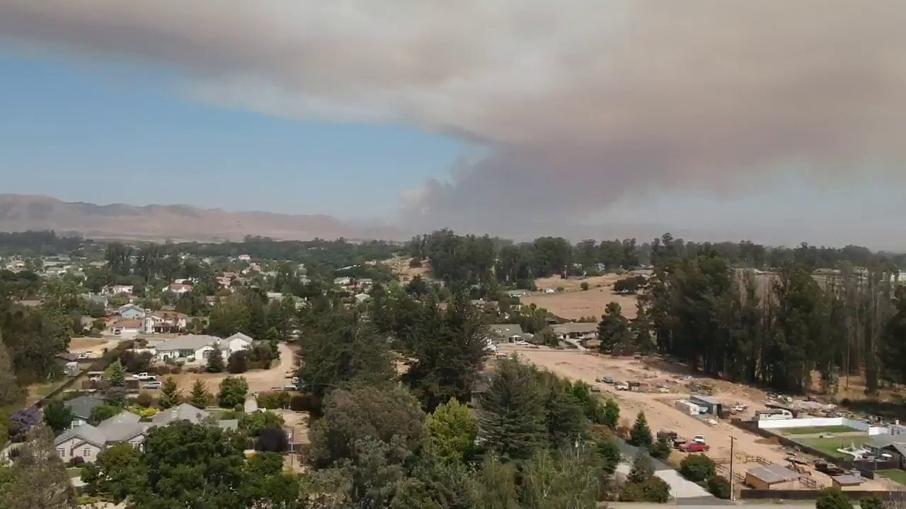 Alamo fire from Nipomo point of view using DJI Spark - YouTube