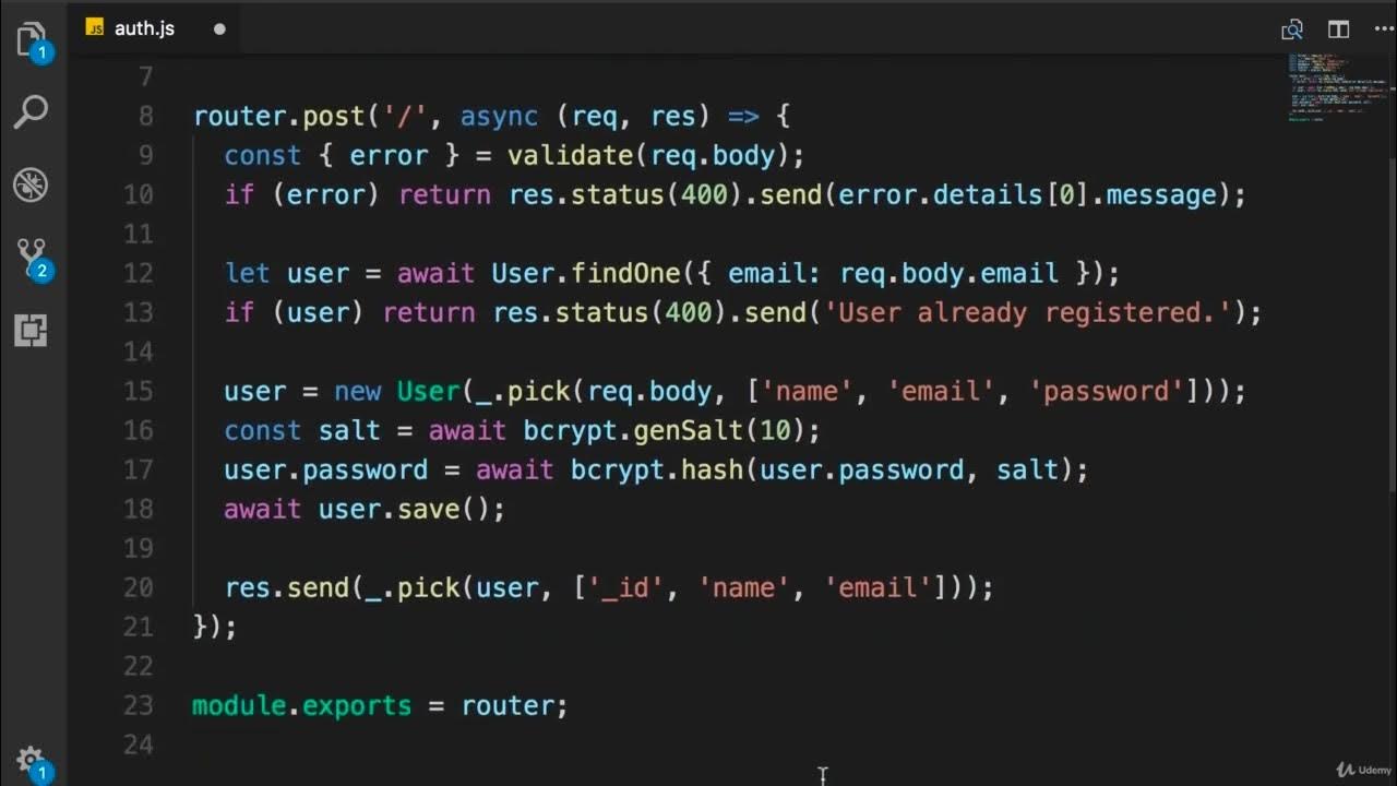 Node.js #120 - Authenticating Users [By Mosh Hamedani] - YouTube