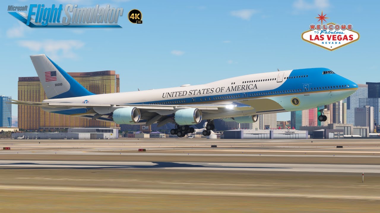 Air Force One | Las Vegas, Nevada USA Landing | MSFS 4K AMD 7900 XTX ...