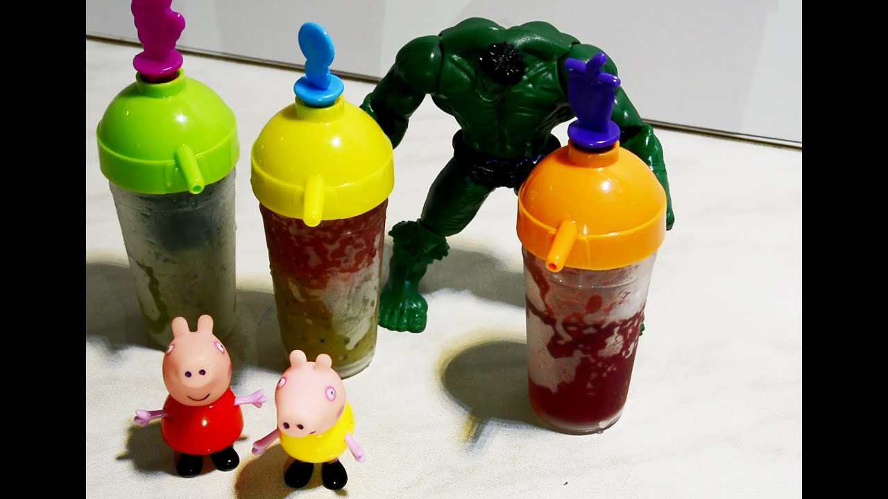The Incredible Hulk with Peppa Pig and George Pig and the real ice ...