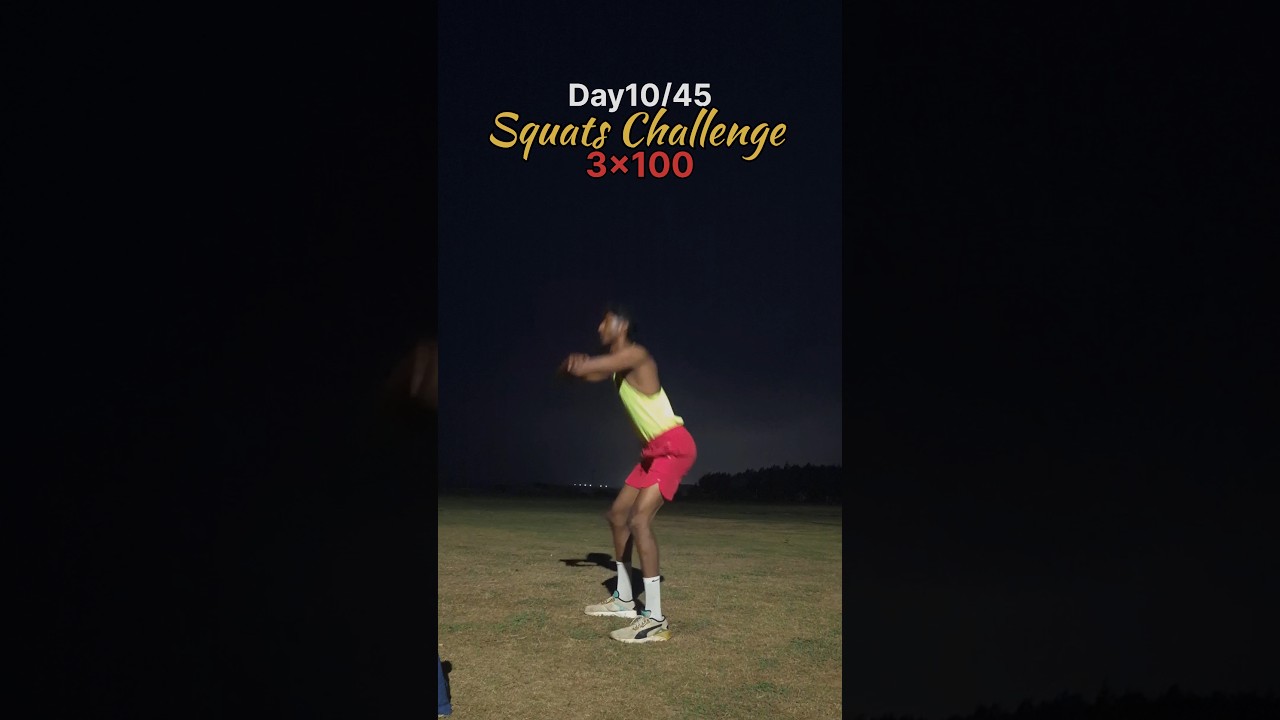 Day 10/45 | 300 Squats & 100 Lunges Crushed! 🔥Double digits, baby ...