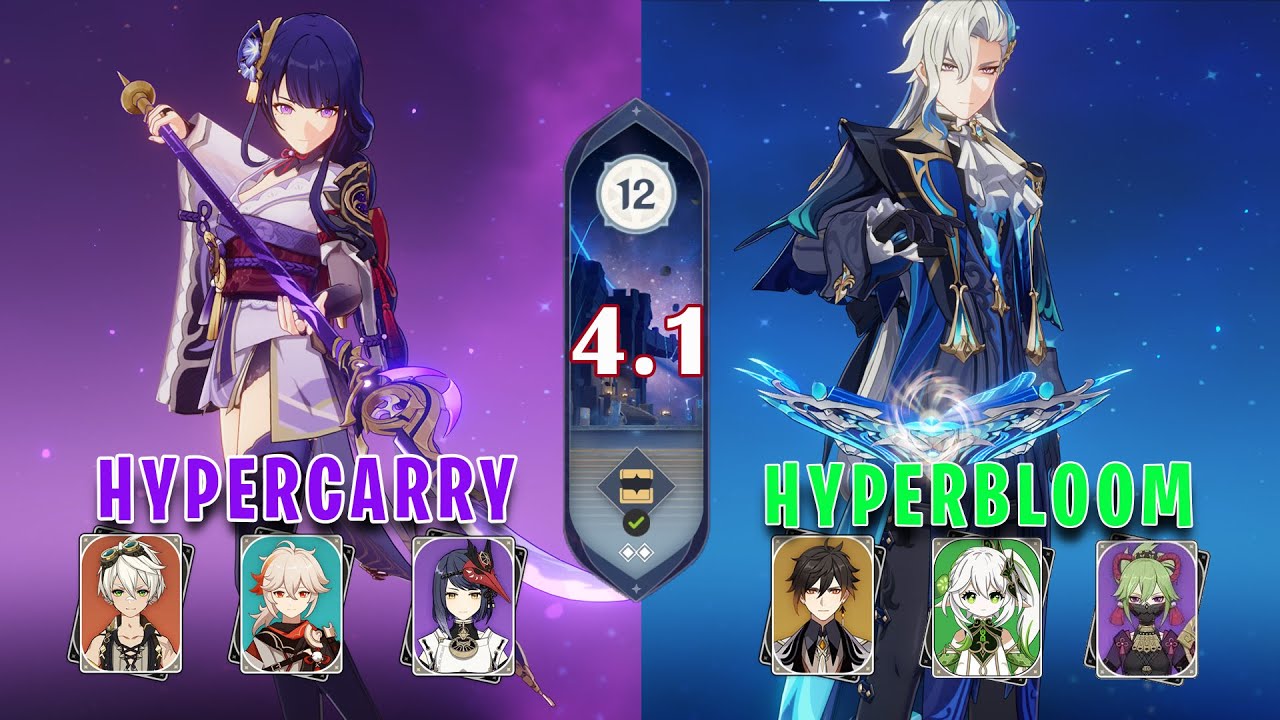 C3 Raiden Shogun Hypercarry & C0 Neuvillette Hyperbloom | 4.1 Spiral ...