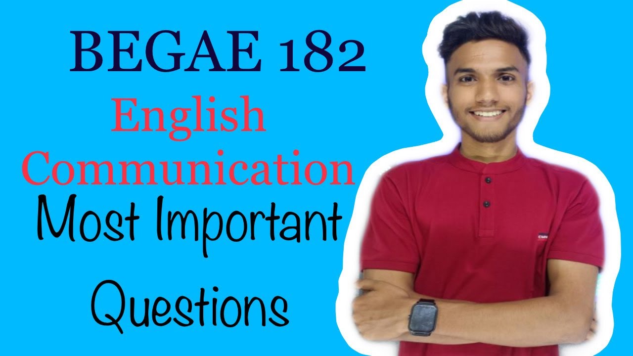 BEGAE 182 | ENGLISH | MOST IMPORTANT QUESTIONS | IGNOU | YAHI AAYEGA ...