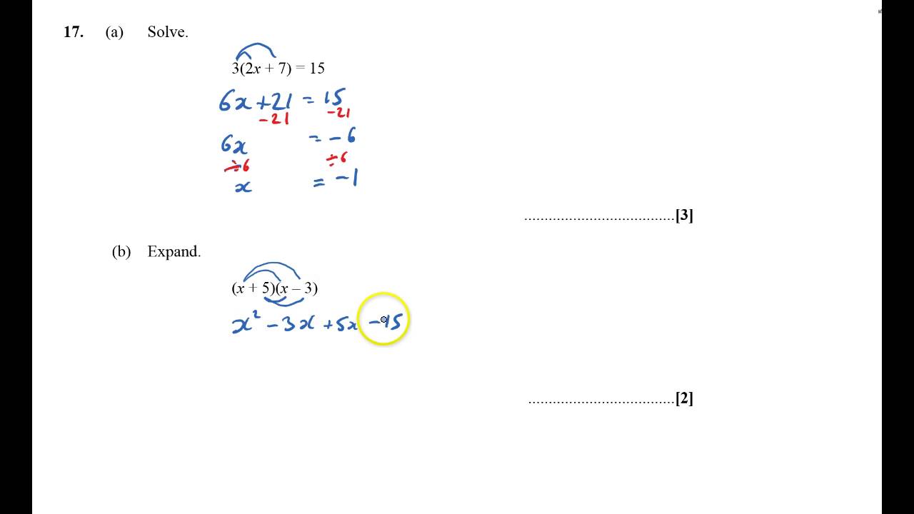 Equations and inequalities Q17 - YouTube