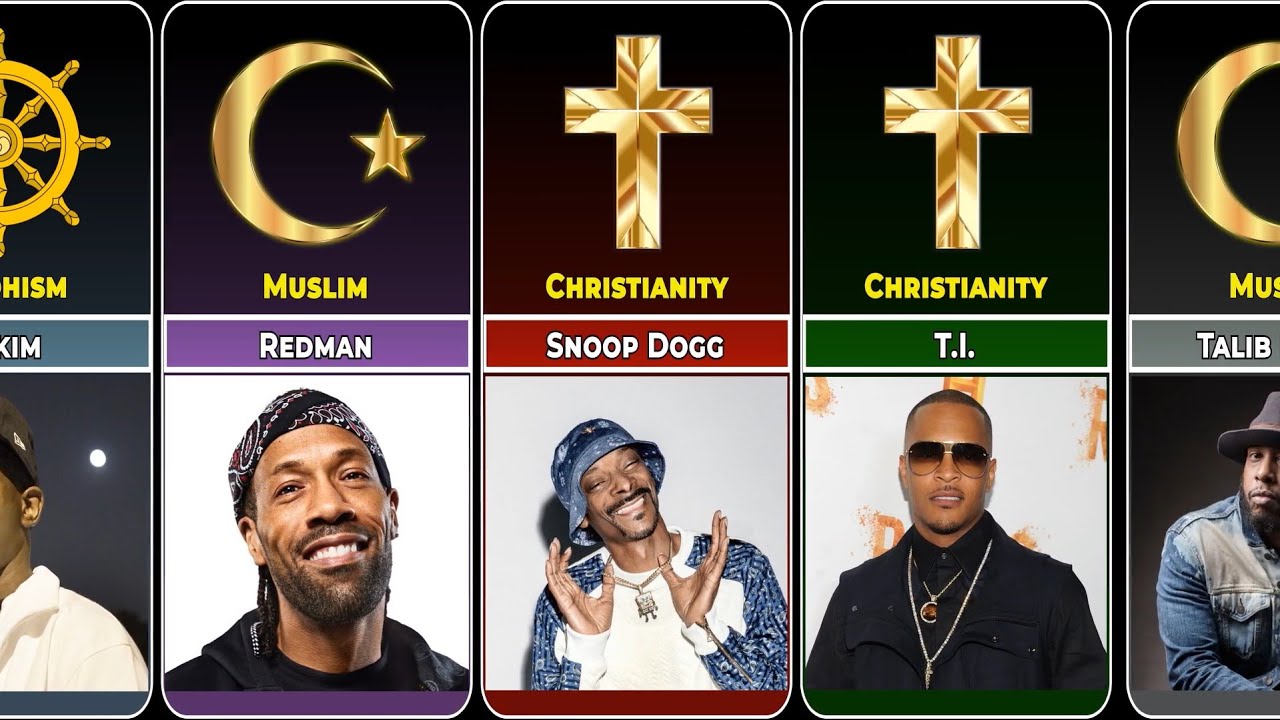 Religion Of Famous Rappers | Comparison Muslim, Catholic, Christian ...