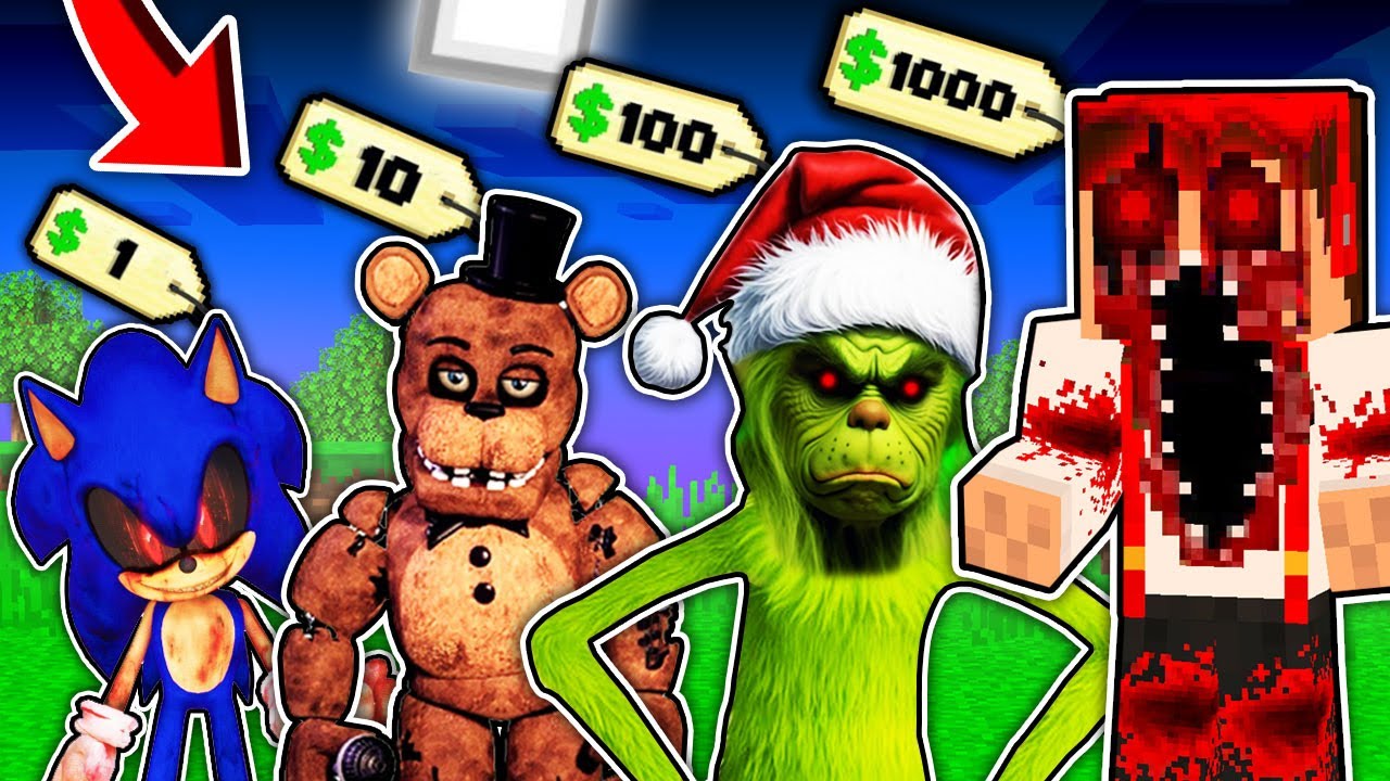 KUPIŁEM NAJGORSZE POTWORY GRINCH, FNAF, GPLAY.EXE, SONIC.EXE ZE SKLEPU ...