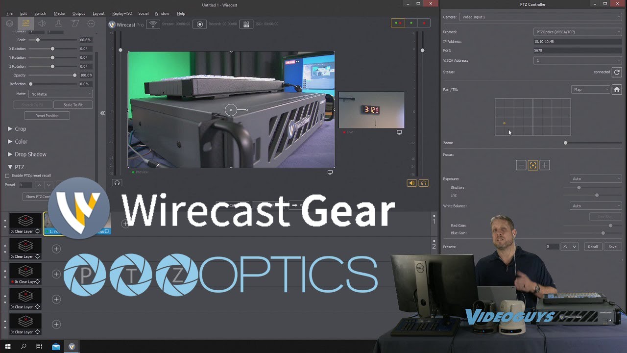 Wirecast Gear PTZ Camera Control with PTZOptics Cameras - YouTube