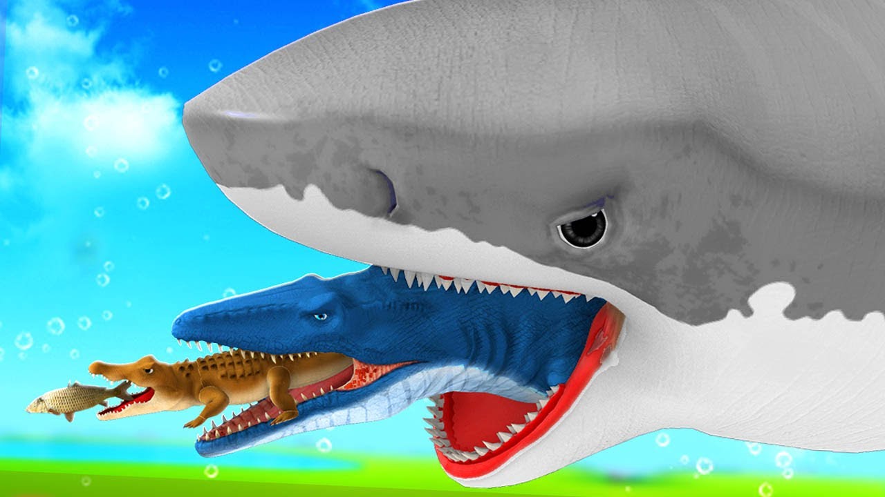 Epic Fish vs. Mosasaurus vs. Shark Battle! Fish Eat Fish Series Ending ...
