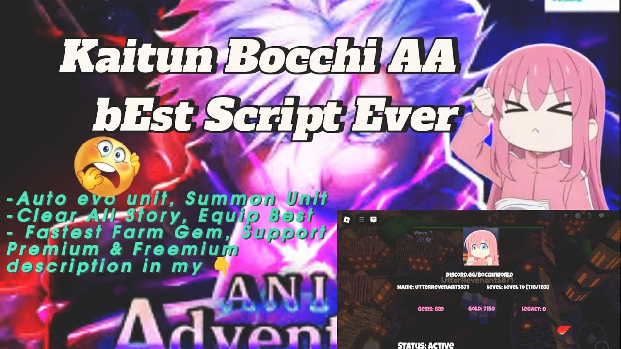 (FREEMIUM + PREMIUM) Kaitun Anime Adventure | Bocchi World / Showcase ...