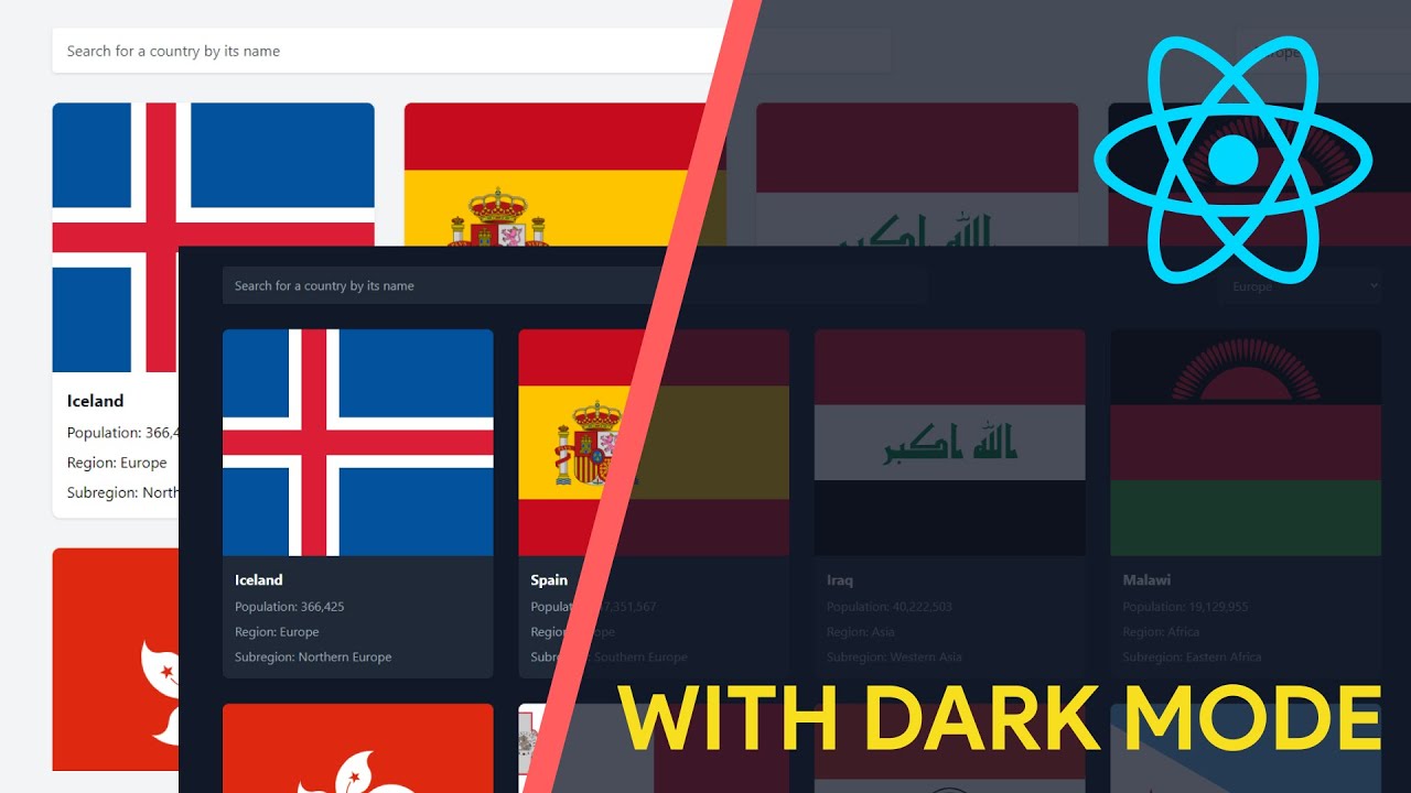 Rest Countries Updated With Api Version 3 Reactjs Tailwindcss Search Filter And Dark