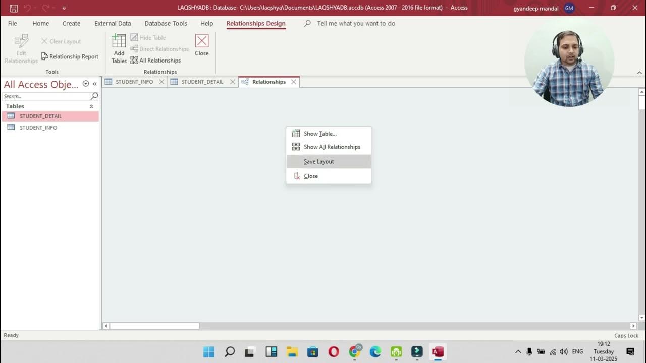 MS ACCESS RELATIONSHIP WITH Referential integrity - YouTube