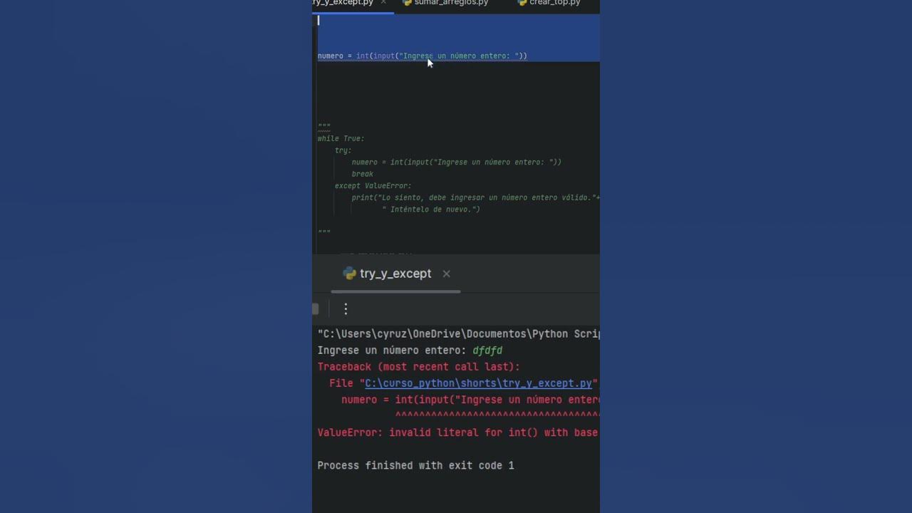 ¿cómo Resolver Errores En Python Con Try Except Youtube