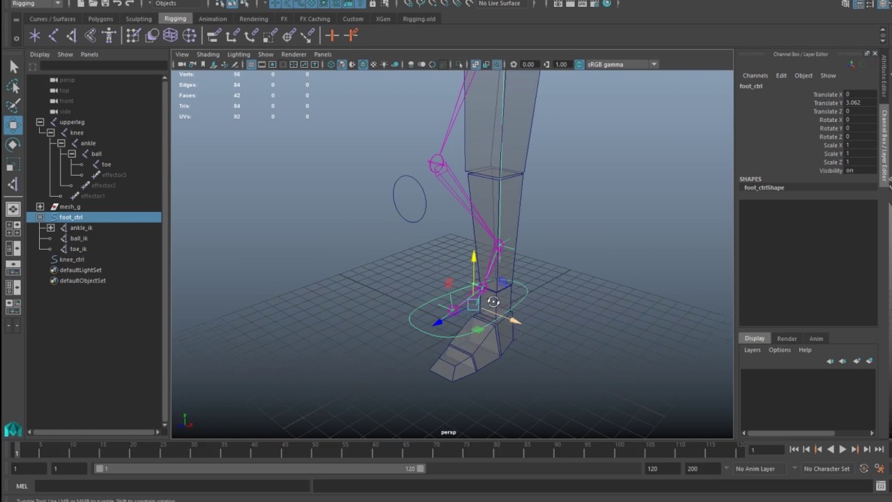 Rigging a biped - classic leg and foot set up - YouTube