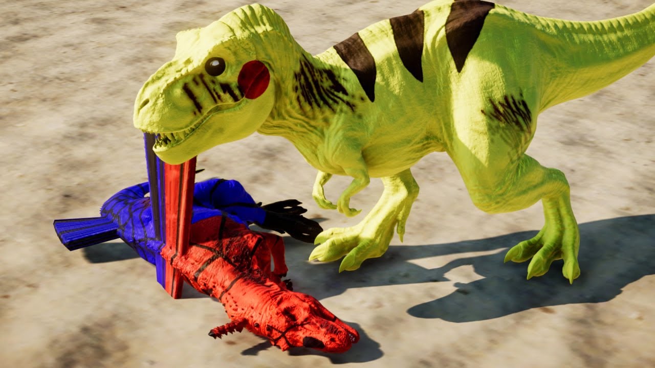 Pikachu Dinosaur 🌍 Tyrannosaurus Pikachu vs Ceratosaurus Spiderman 🌍 ...