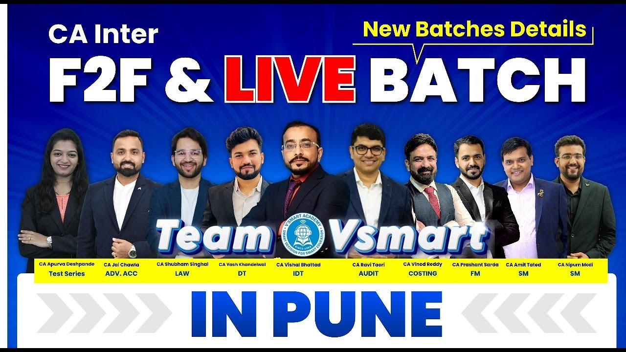 CA Inter New Batches Deatils | F2F & Live Batch | Pune | Vsmart Academy ...