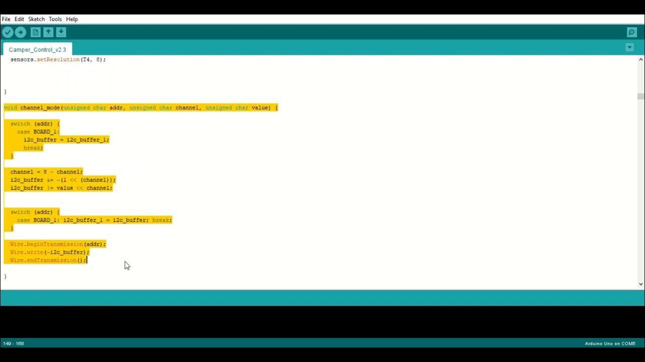 Camper Controller Arduino Code - YouTube