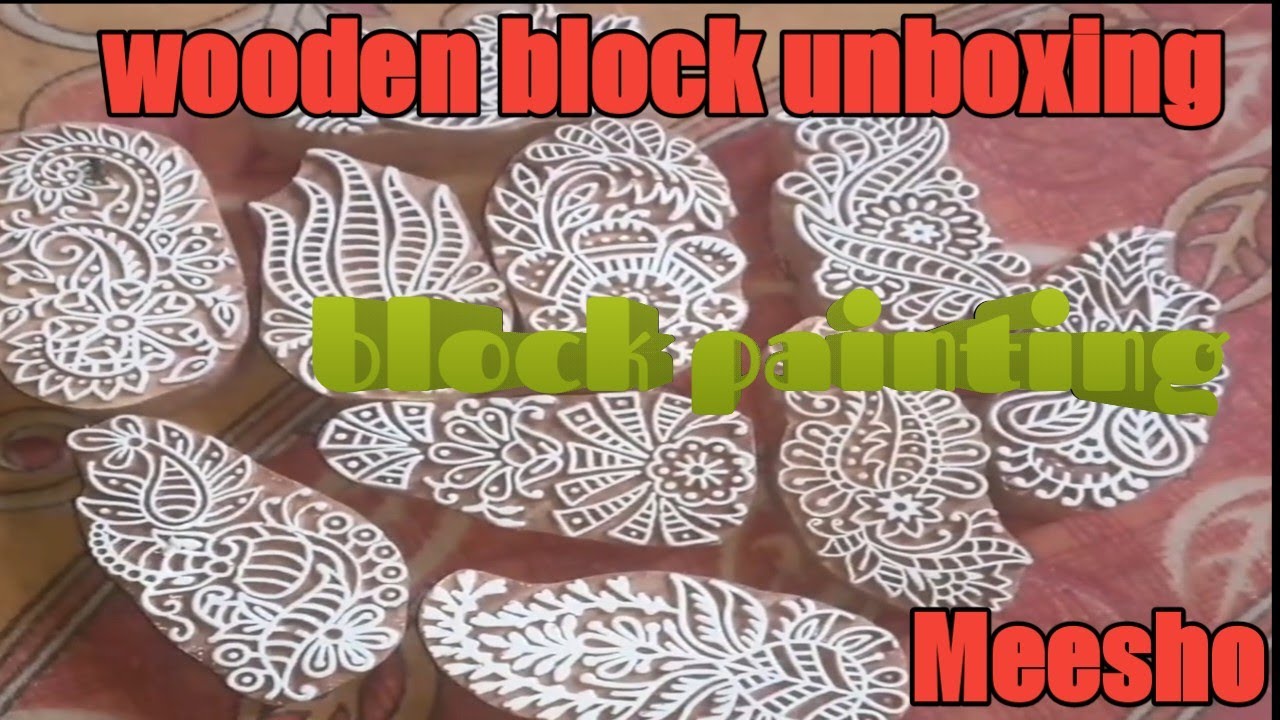 Meesho unboxing,wooden block,very good product#Fabric painting# - YouTube