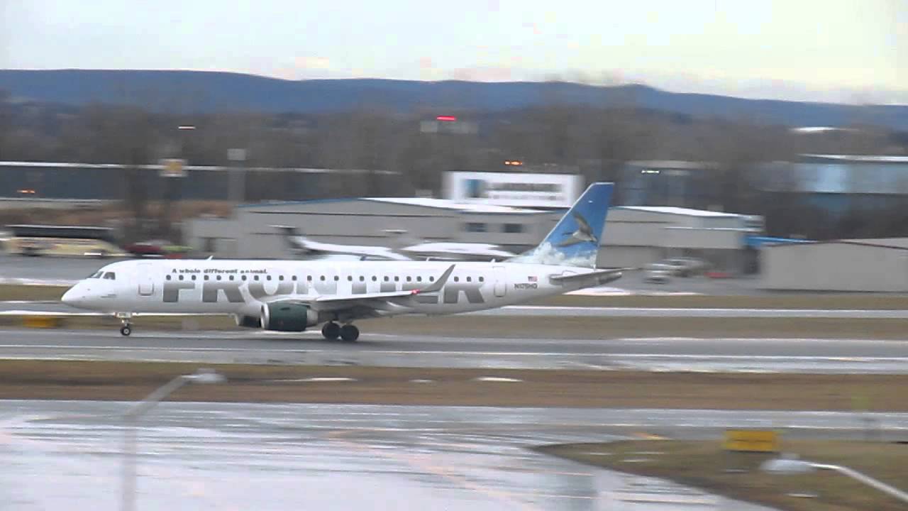 Frontier E190(N175HQ) departing Syracuse,NY(SYR) - YouTube