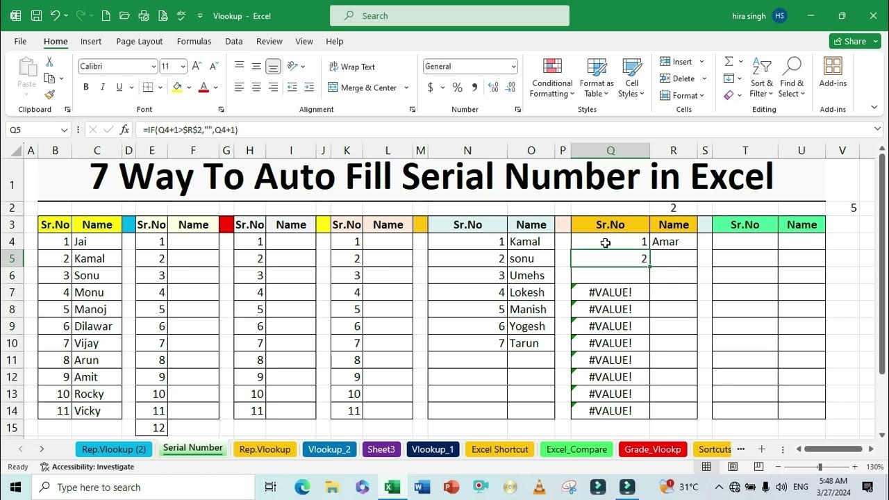 Automatic fill serial number in excel ! Auto fill series in excel ! fill serial number in excel ...