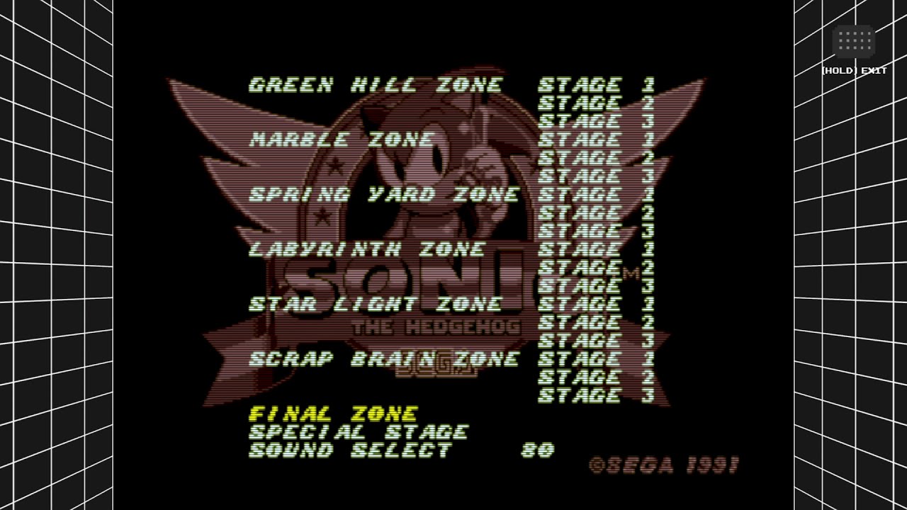 SONIC THE HEDGEHOG level select - YouTube