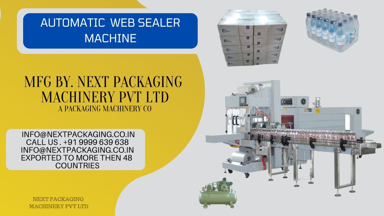 Fully automatic web sealer machine for group packing | Shrink wrapping ...