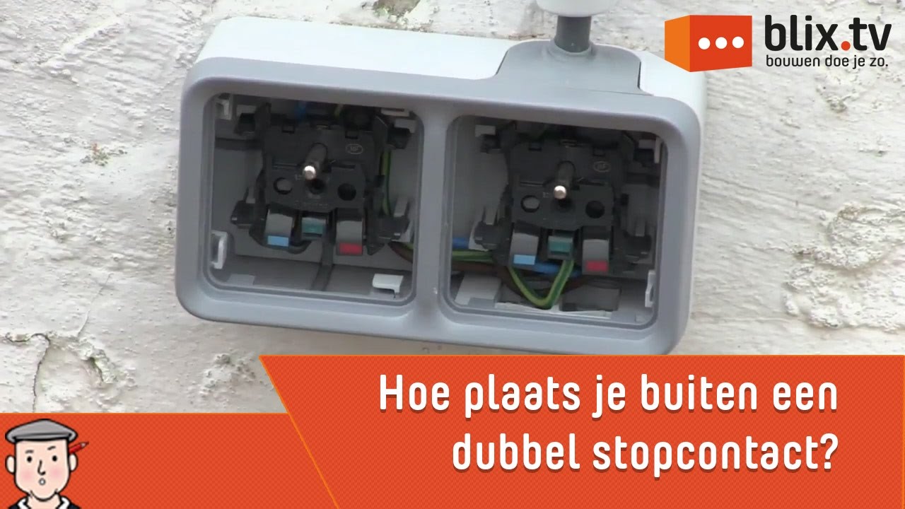 Hoe plaats je buiten een dubbel stopcontact - YouTube