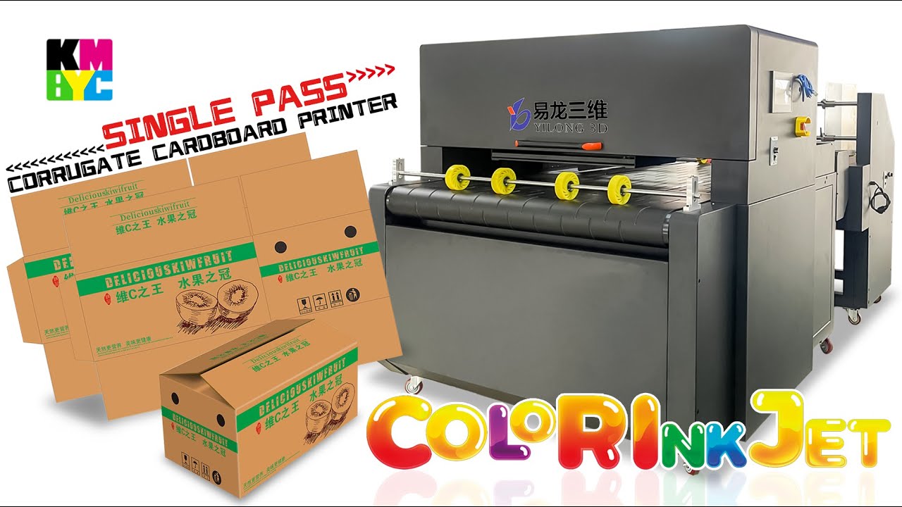 Large Size Single Pass Corrugated Box Color Printer - YouTube