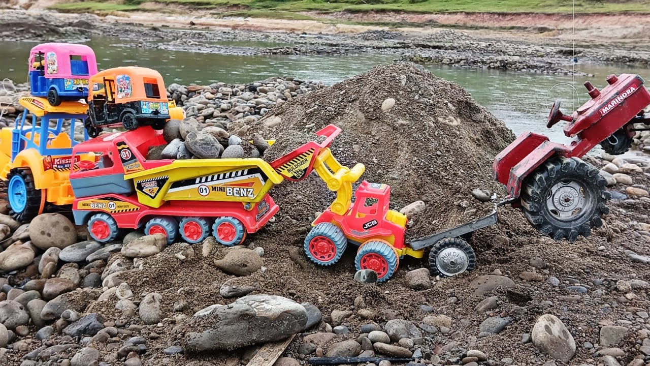Toys vehicles making road construction in sand stone #dumper making # ...