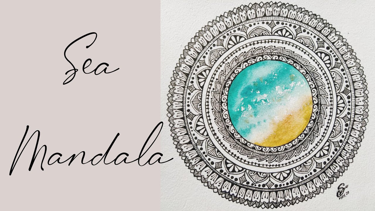 MANDALA ART - (How to Draw Sea | Ocean Mandala Art) - YouTube