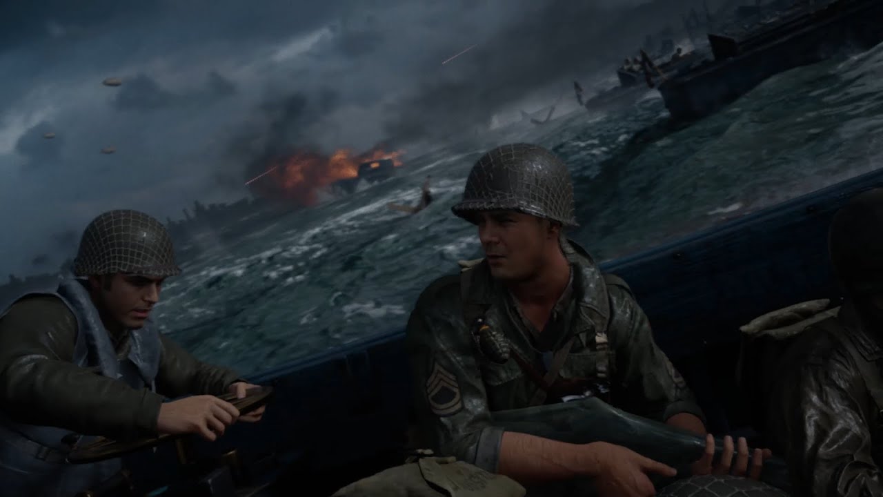 call of duty ww2 beach fight - YouTube