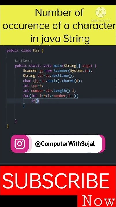 Number of occurrences of a character in Java string 👨‍💻 |#coding #placement #shorts #reels #code ...