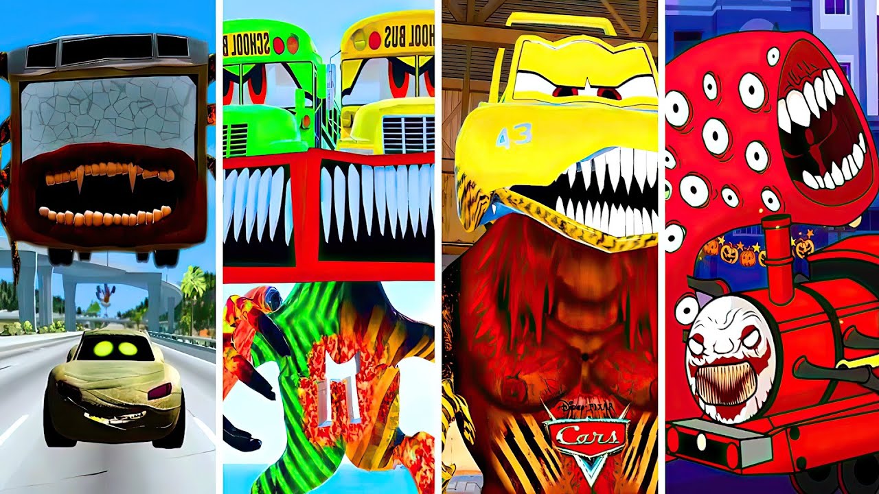Bus Eater 🆚 School Bus Twins Eater 🆚 Giant King Yellow Fater 🆚 Train ...