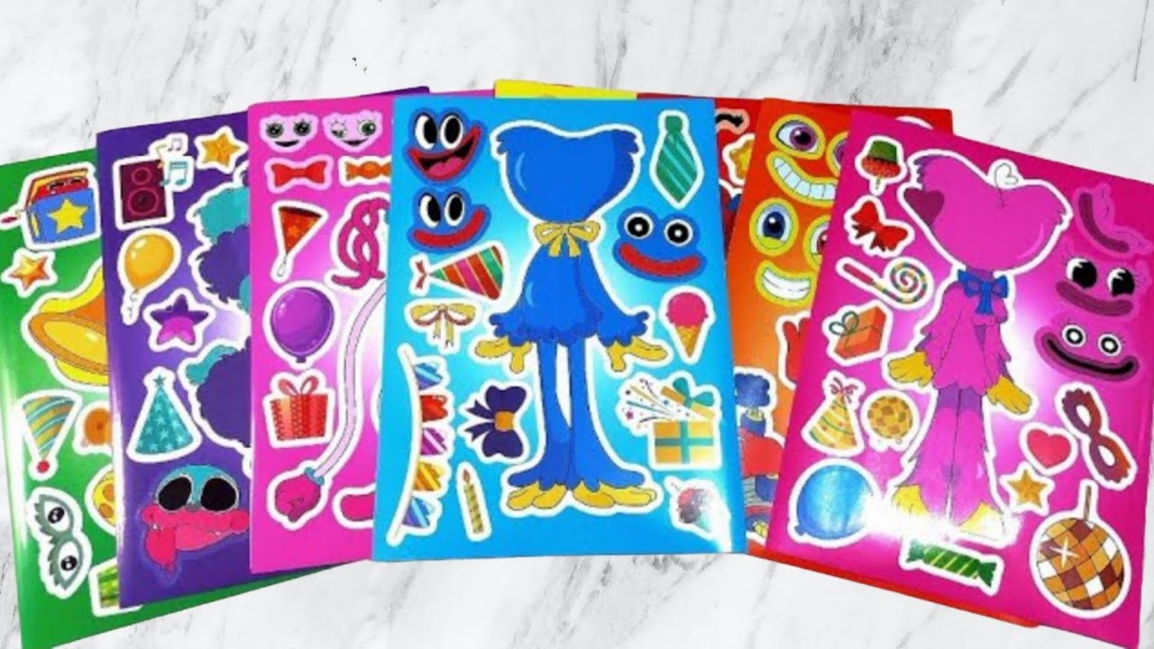 I filled the entire Poppy Playtime sticker book with stickers - YouTube