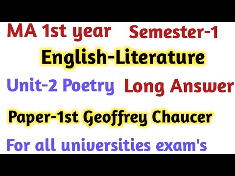 MA 1st Semester English Literature Paper-1 most important Long answer ...