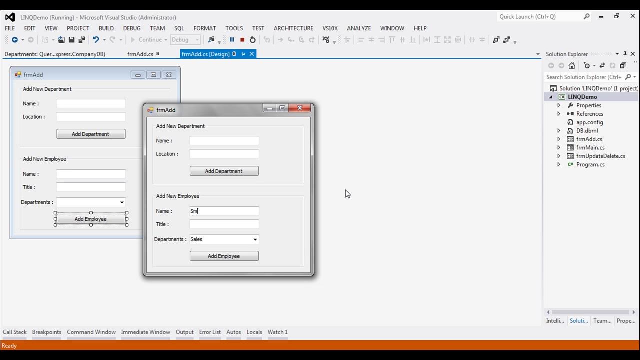 Insertupdate And Delete Data From Sqlserver By C Linq Youtube