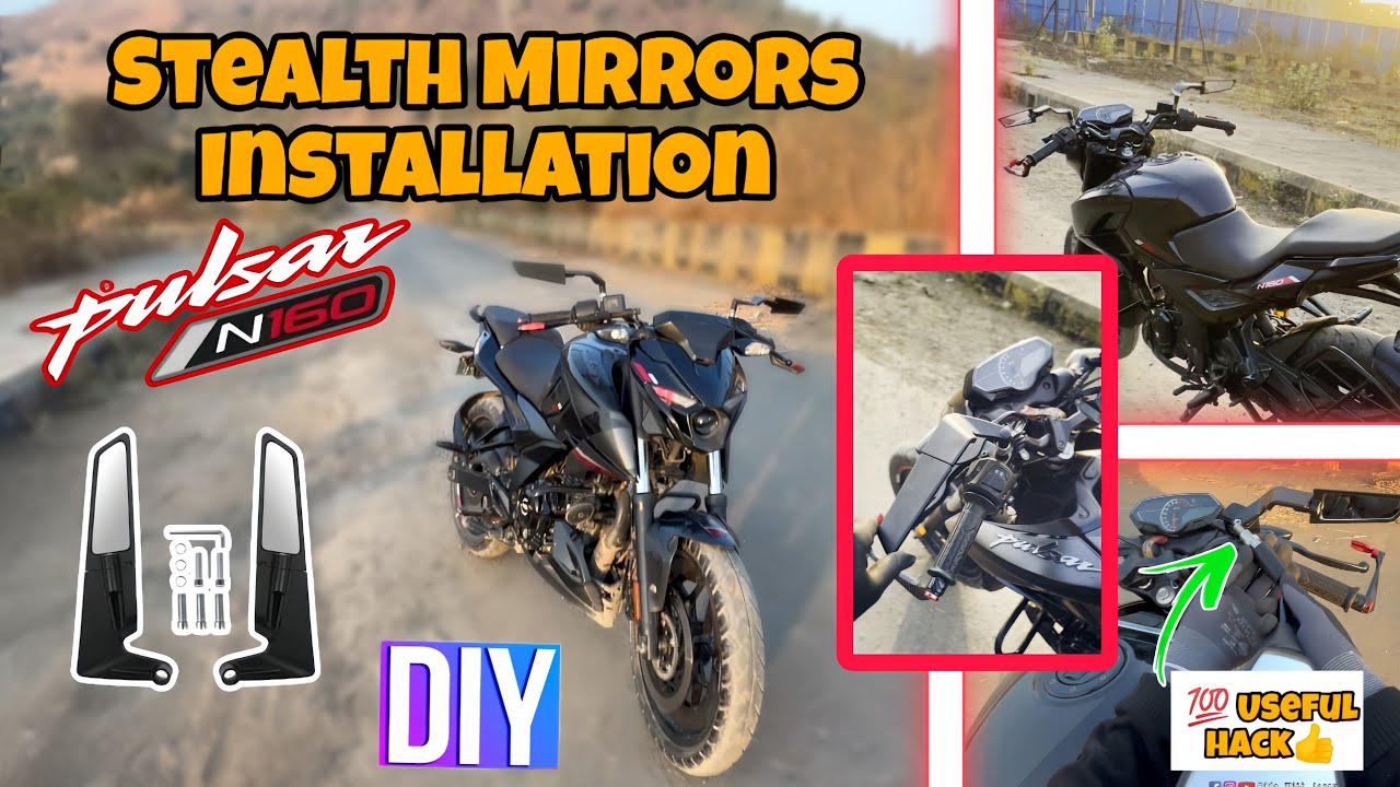 Stealth Mirrors Installation in Pulsar N160 | Mirrors Modification in ...