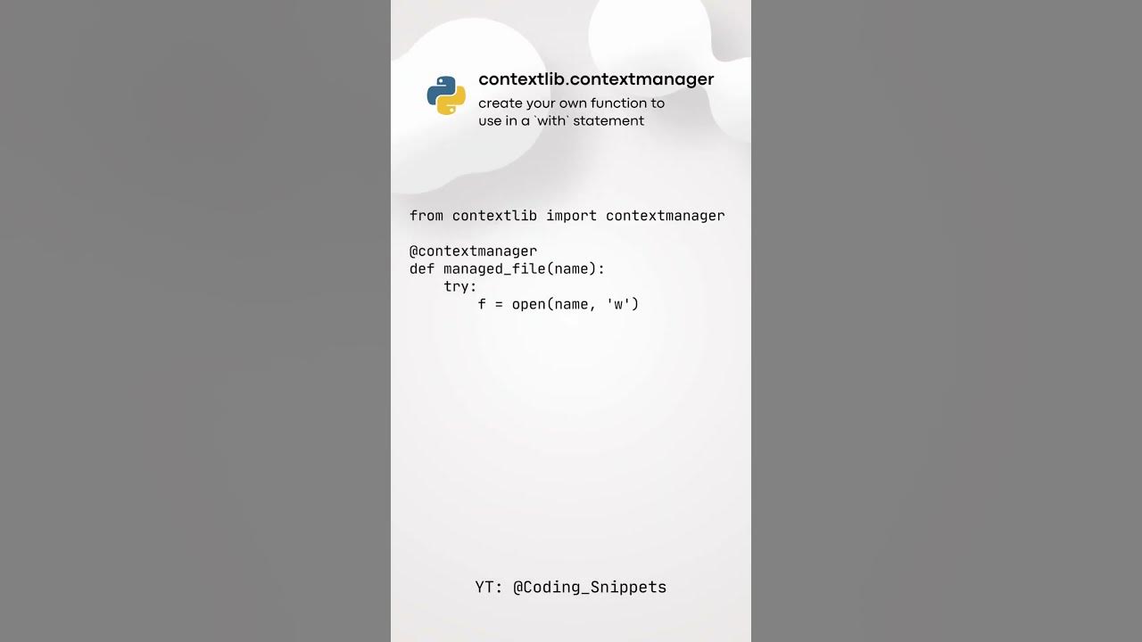 Python's contextlib.contextmanager - YouTube
