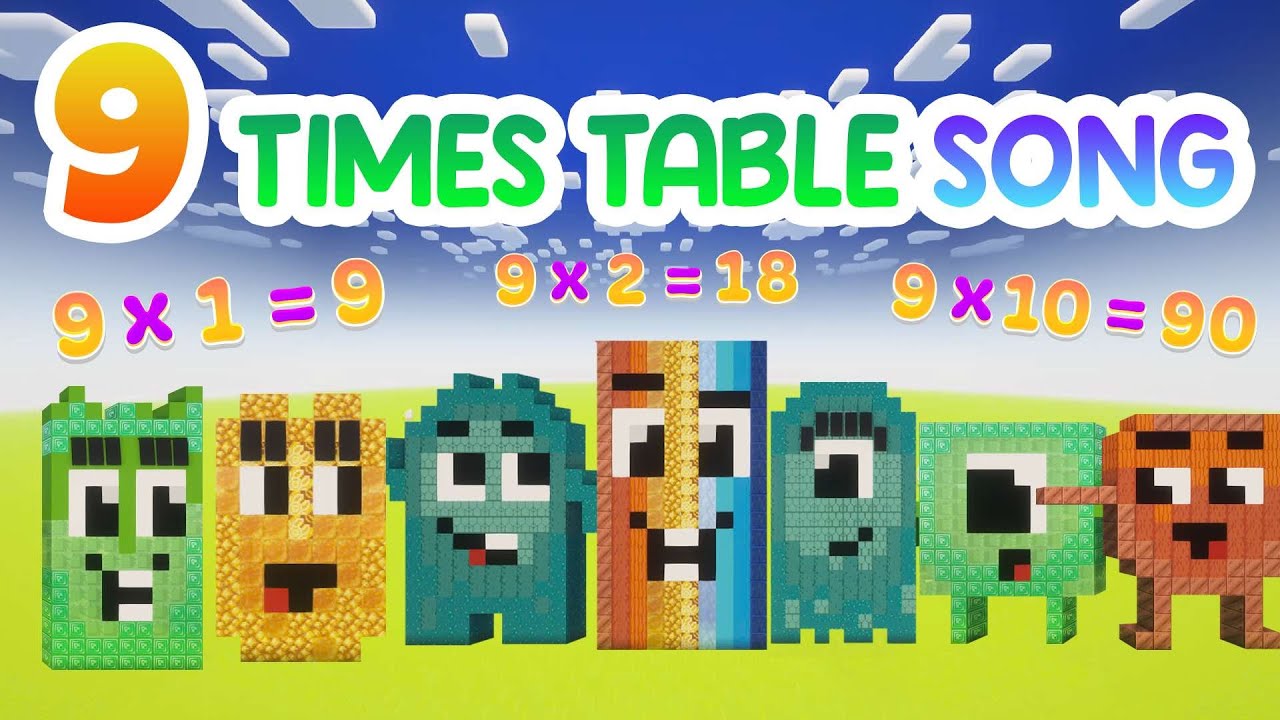 9 Times Table Song | Minecraft Numberblocks Math Songs | Fun Counting ...