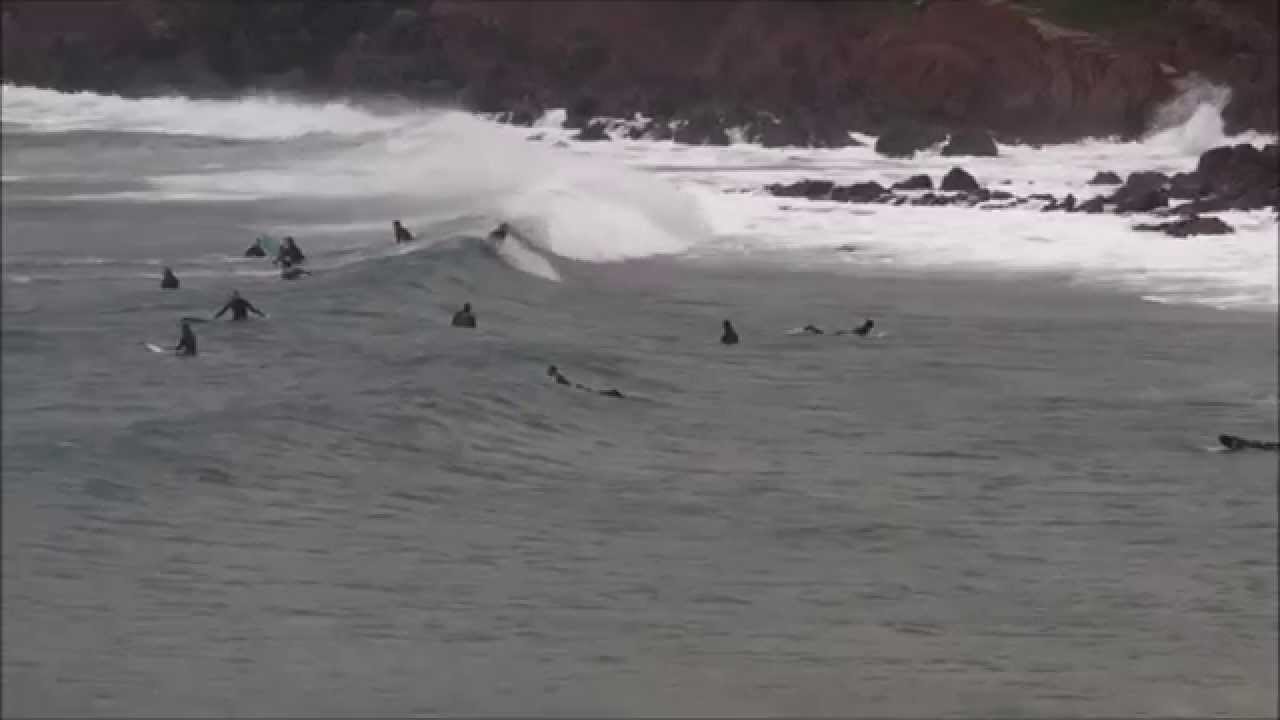 Winter surfing in Manorbier Bay, Pembrokeshire, Wales - YouTube