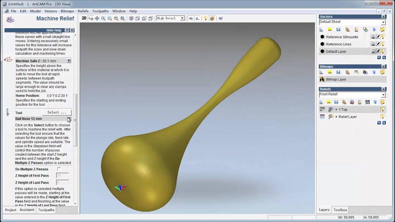 Import rotary model to artcam and make toolpath, Artcam tutorial - YouTube