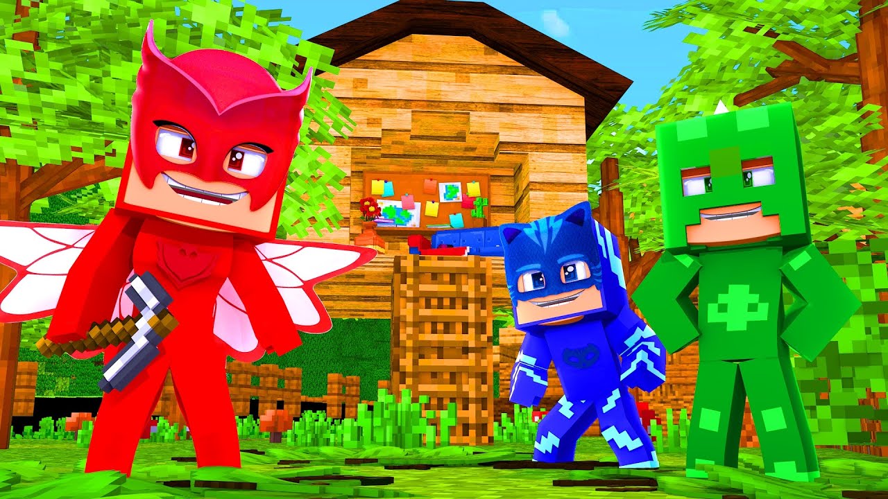 OS BEBÊS DOS PJ MASKS CONSTRUIRAM UMA CASA NA ÁRVORE NO MINECRAFT - YouTube