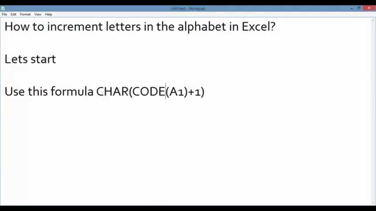 How To Increment Letters In The Alphabet By Dragging In Excel YouTube how-to-increment-letters-in-the-alphabet-by-dragging-in-excel-youtube