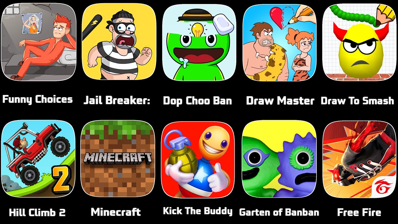 Draw To Smash,Kick The Buddy,Jail Breaker,Draw Master,Hcr 2,Funny ...