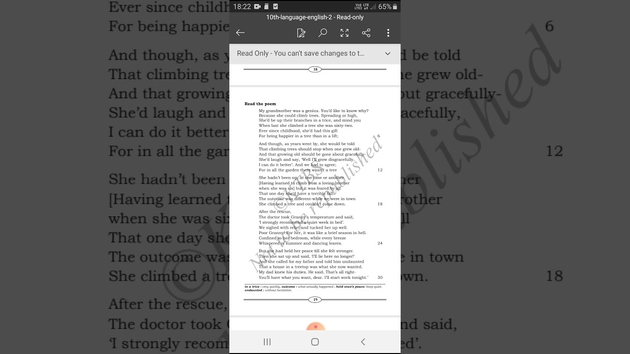 10th standard English 1st poem explanation Part-1/watch the video ...