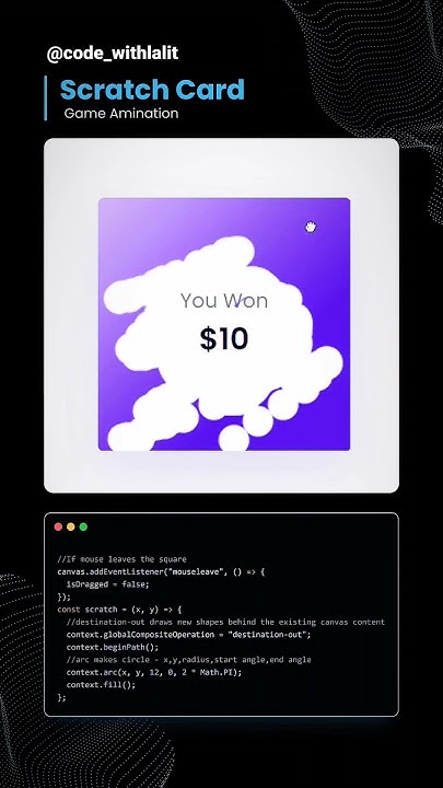 Scratch Card Game Animation🧑‍💻 Coding Programming Codinglife Cssanimation Js Html